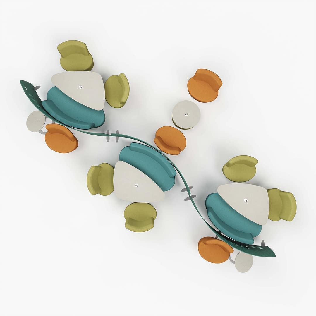 Flowform® Learn Lounge Offset Triangle Table w/power - Smith System®