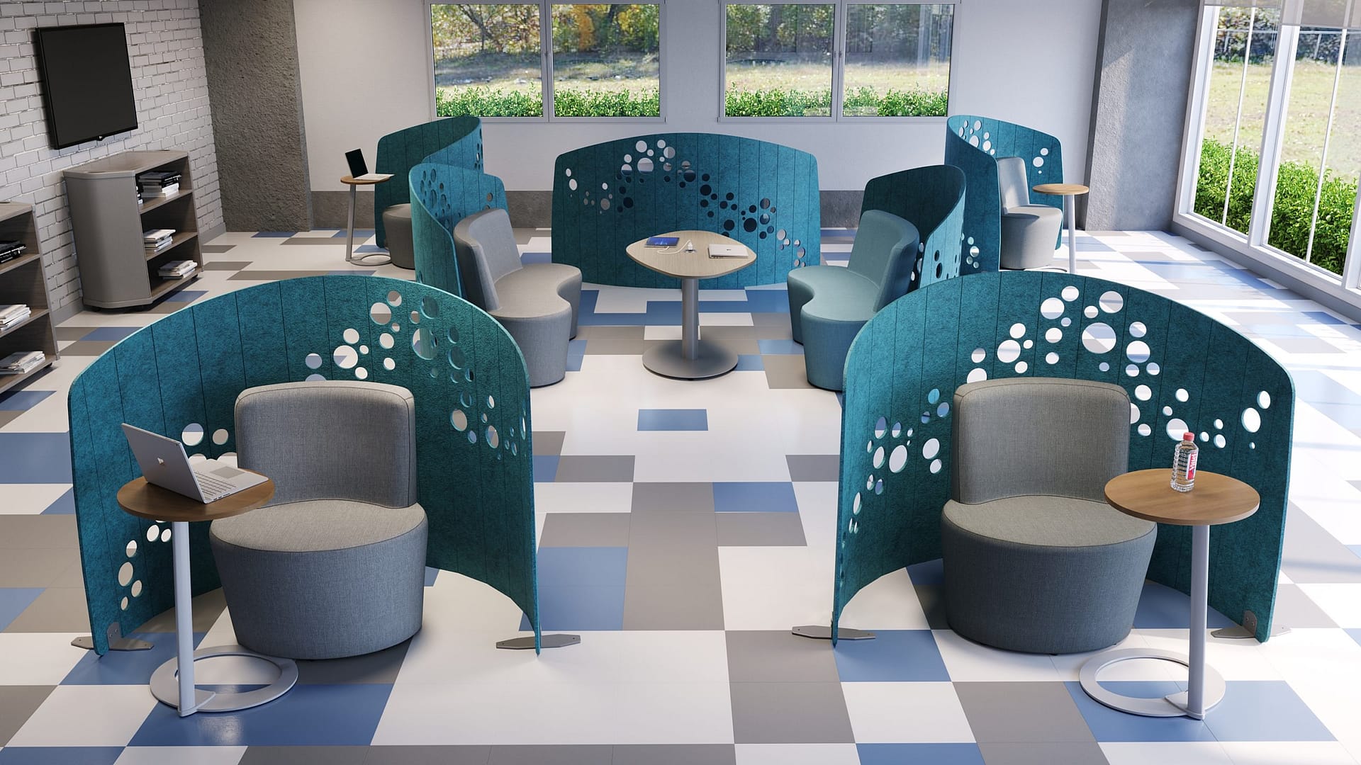 School Lounge Furniture and Soft Seating with Ed Tech Integration ...