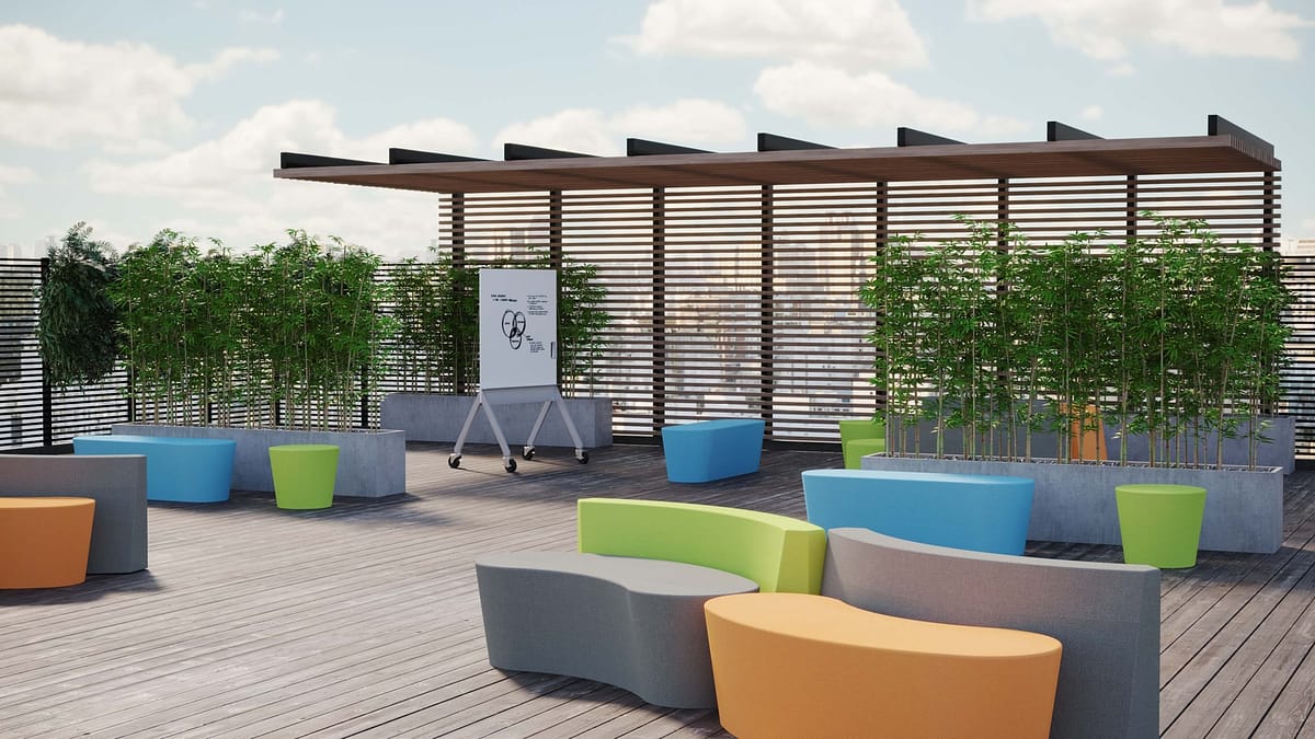 Flowform Outdoor Tapered Cylinder Stool | Smith System®