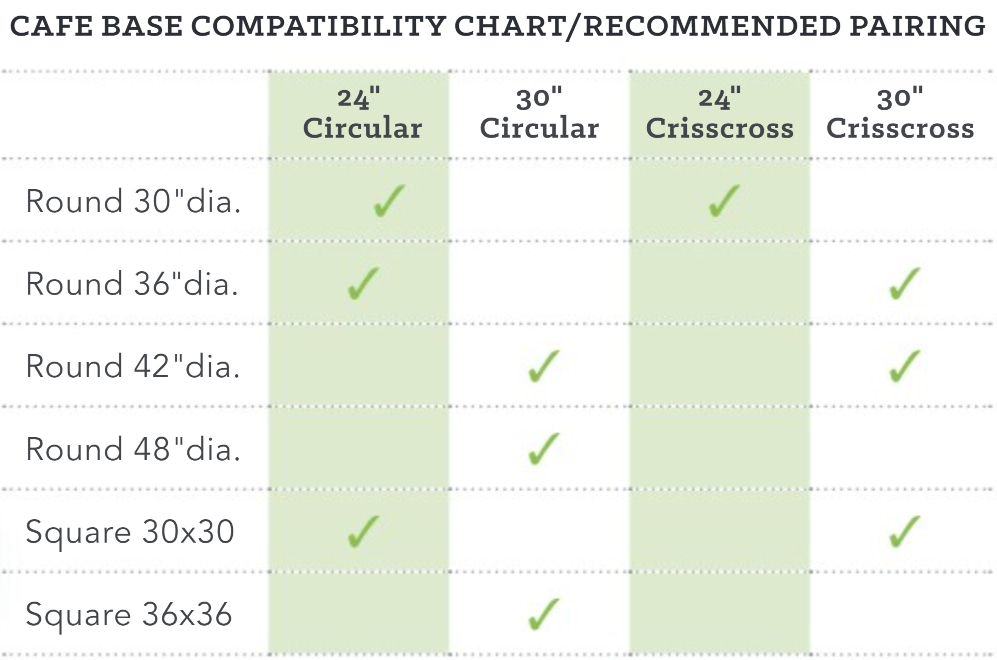Cafe Table Round Top, Criss-Cross base | Smith System®