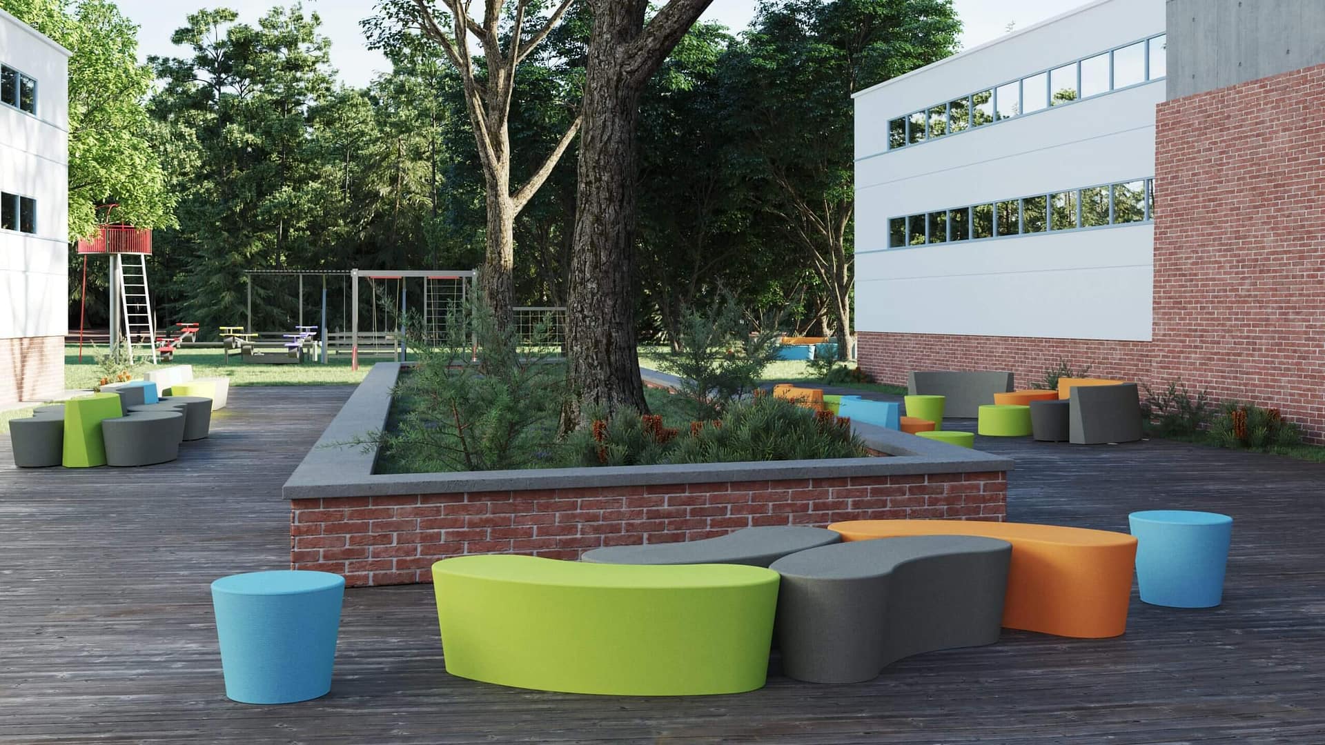 Flowform Outdoor Straight Bench Divider | Smith System®